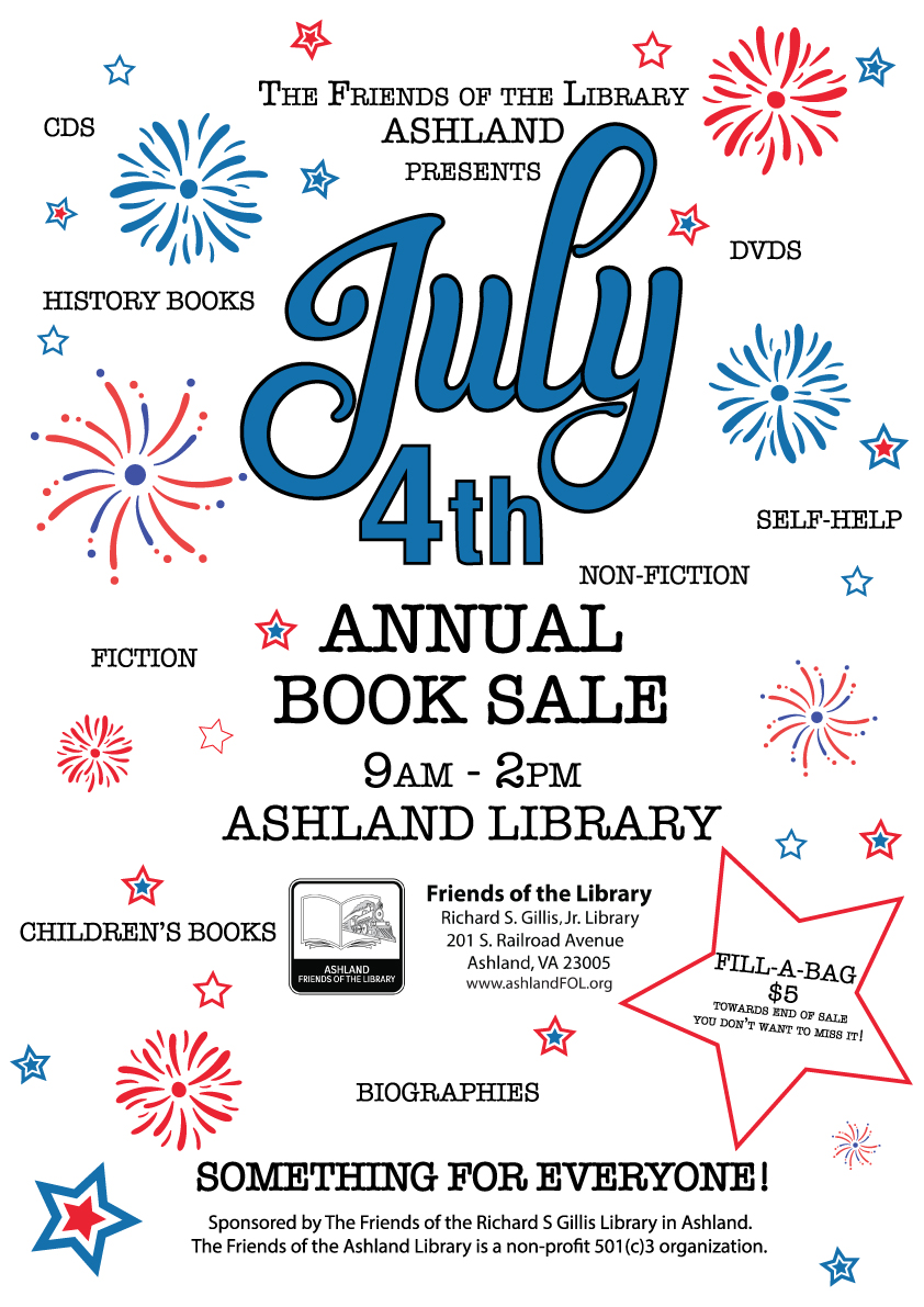 July 4th Big Book Sale! – Friends of the Ashland Library
